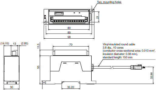 ZS Series Smart Sensors 2D CMOS Laser Type/Dimensions | OMRON ...