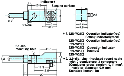 E2S-W25 1M | OMRON Industrial Automation